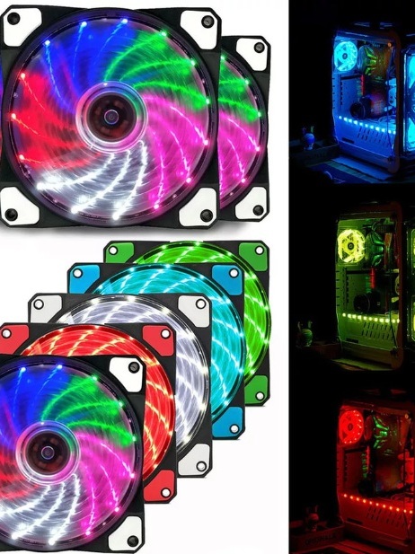 Jual Fan casing PC/CPU 12cm Gaming LED/RGB kipas komputer | Shopee ...
