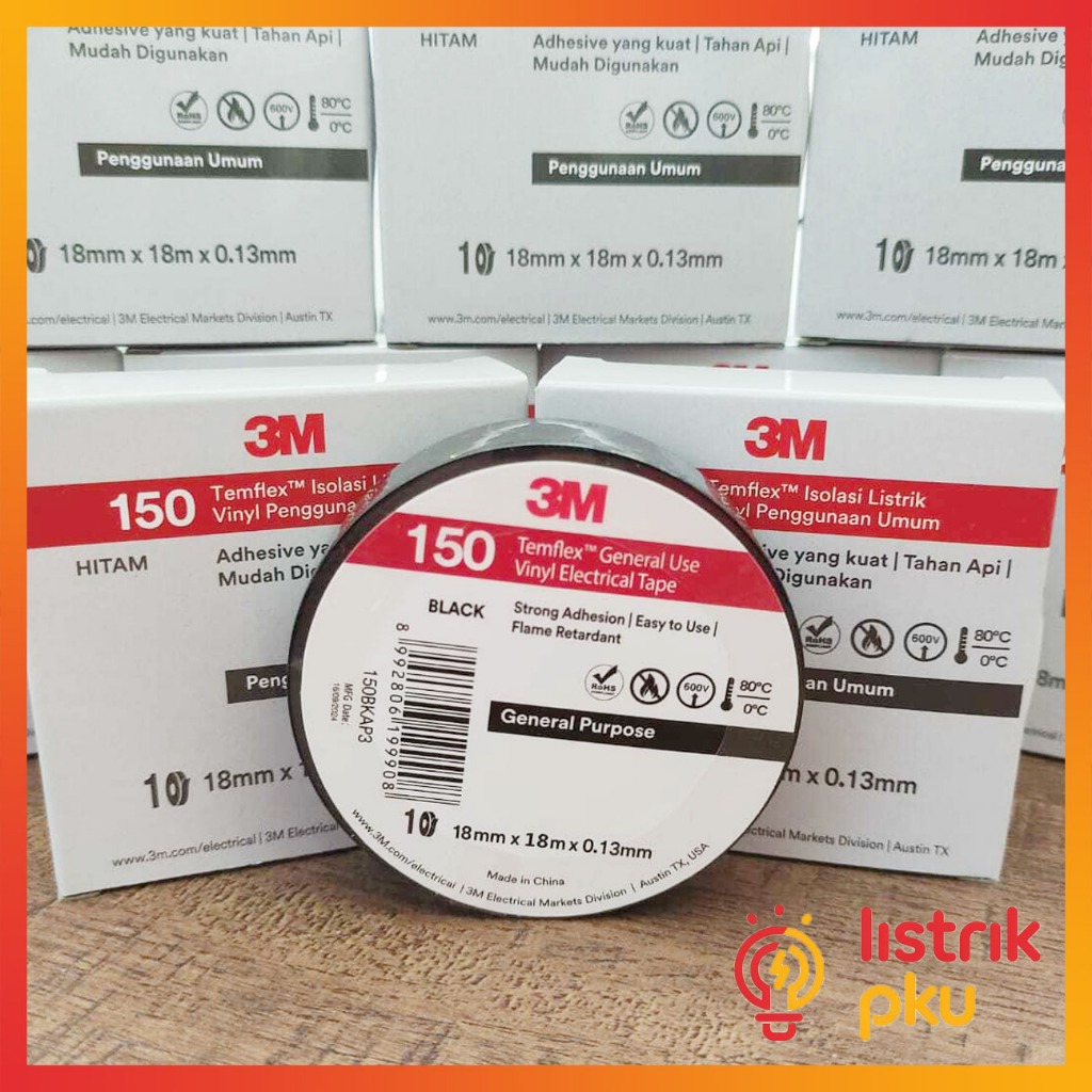 Jual Isolasi Listrik 3M Original Tahan Api Isolasi Kabel Hitam | Shopee ...