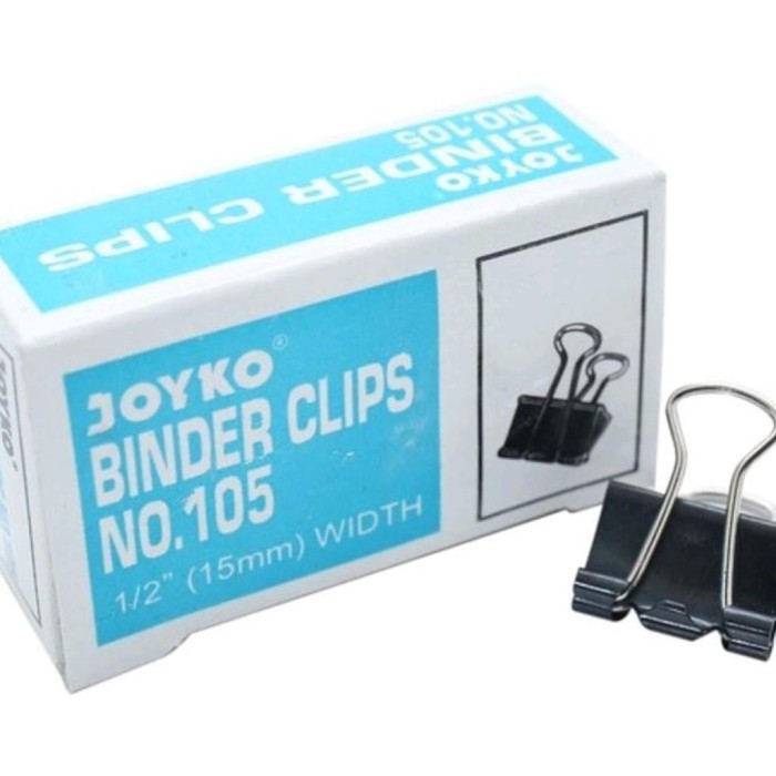 Jual Penjepit Kertas Clips Binder No 105 Joyko Warna Hitam Klip Binder ...