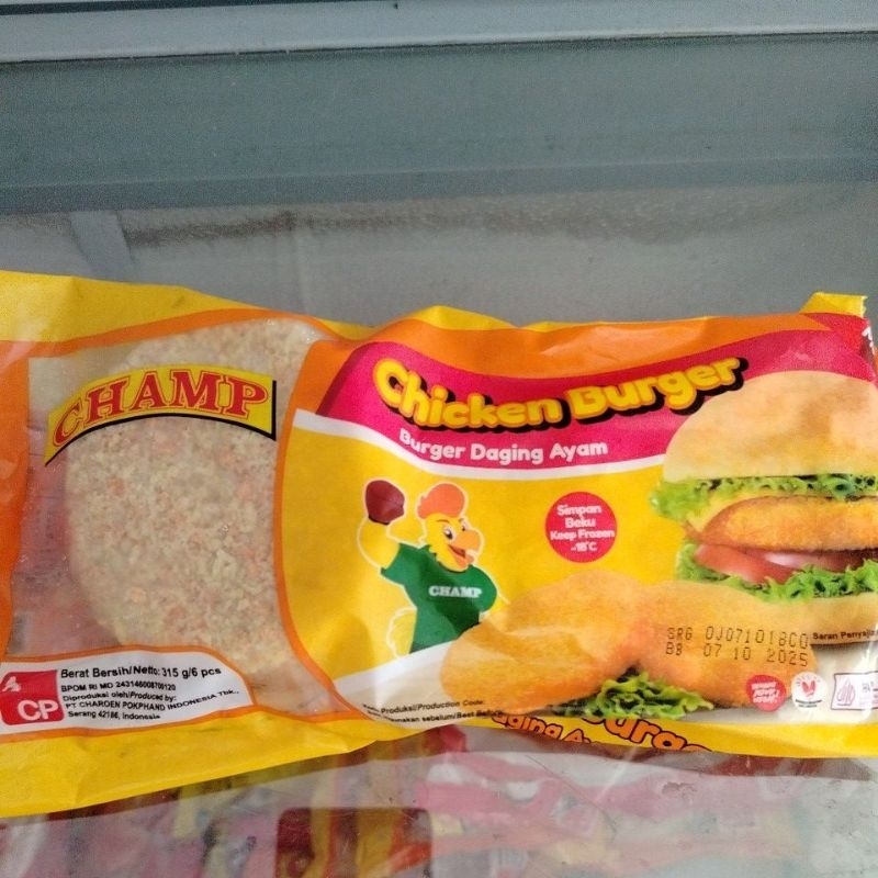 Jual Champ Chicken Burger 315 g (Isi 6 pcs) | Shopee Indonesia