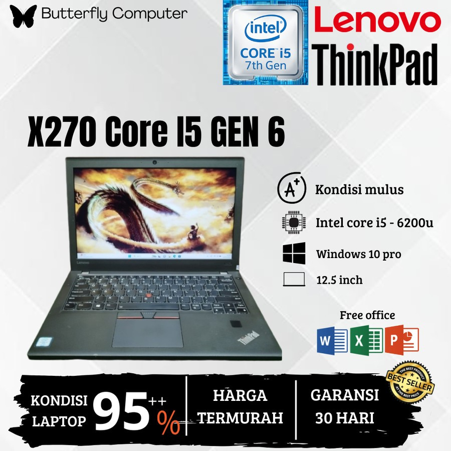 Jual Lenovo Thinkpad X270 Core i5 GEN 6 - RAM 16GB SSD 256GB - WIN PRO ...