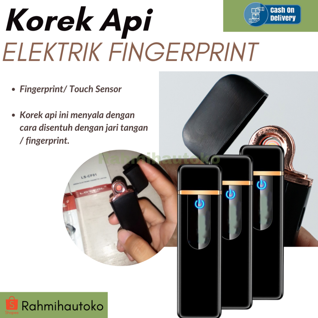 Jual Korek Api Elektrik Fingerprint USB Touchscreen Electric Sidik Jari | Shopee Indonesia