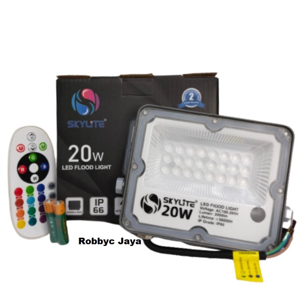 Jual Lampu Sorot RGB 20 Watt / LED Flood Light 20W + Remote SKYLITE MS-5020R RGB | Shopee Indonesia