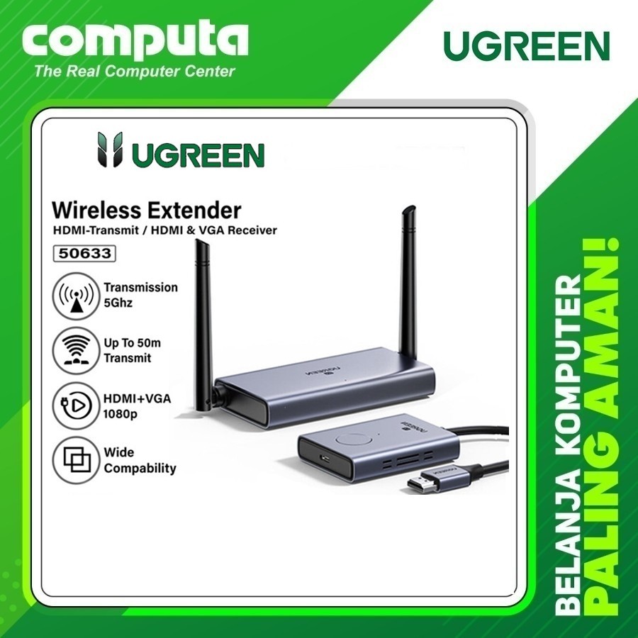 Jual Ugreen Wireless HDMI Extender Transmitter And Receiver (50633A ...