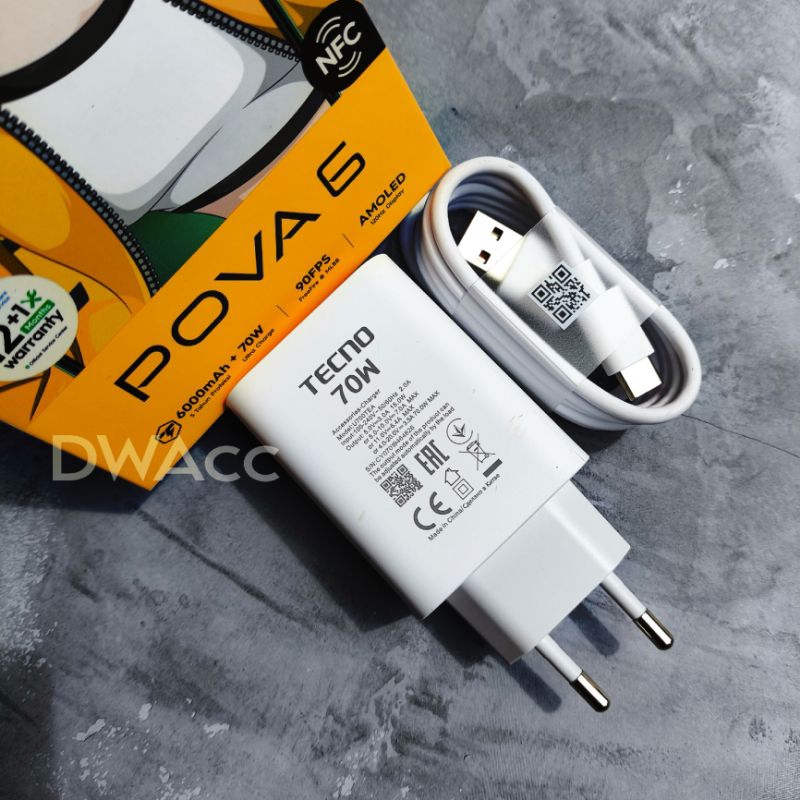 Jual CHARGER TECNO 70W POVA 6 Original Fastcharging 70Watt | Shopee Indonesia