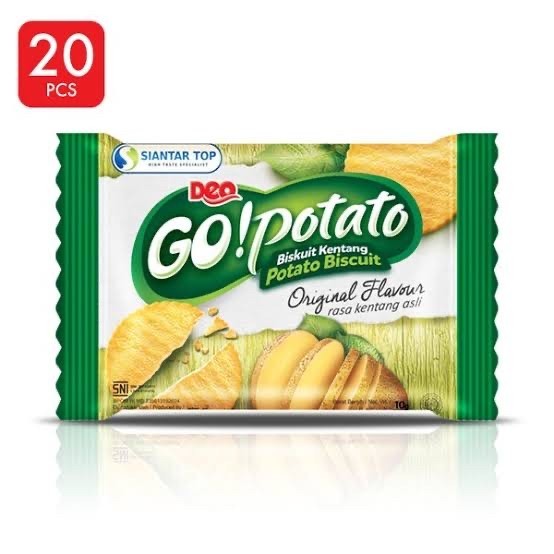 Jual Go Potato Biskuit Kentang Rasa Original 1 Pak Isi 20 Bks / biskuit ...