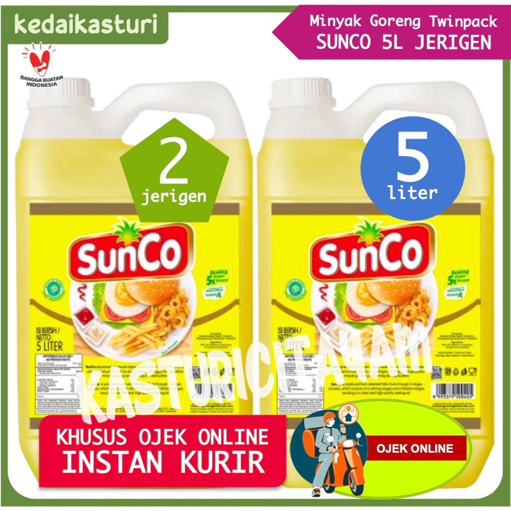 Jual Sunco 5 Liter x 2 Jerigen Minyak Goreng Kurir Instan - Twinpack ...