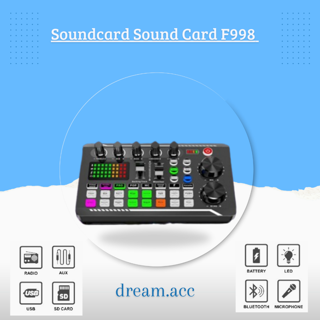 Jual Soundcard Sound Card F998 Live Mixer Audio Broadcast Recording | Shopee Indonesia