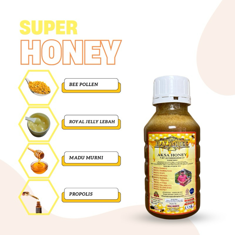 Jual Madu Royal Jelly Bee Pollen Propolis Madu Super 4in1 Madu Asli ...