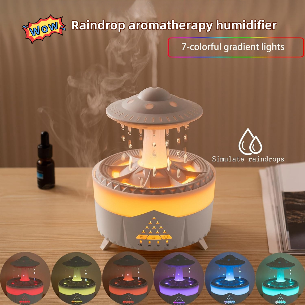 Jual Humidifier Aromatherapy Diffuser Lampu LED 7 Warna Raindrop ...