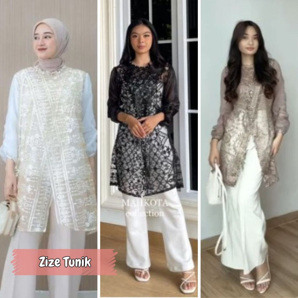 Jual Zize Tunik Outer Silang Brukat Etnik Full Payet Outer Brukat ...