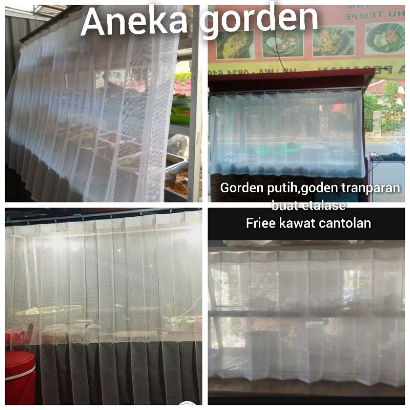 Jual Gorden putih lapisan hordeng baut etalase buat jendela pendak buat ...