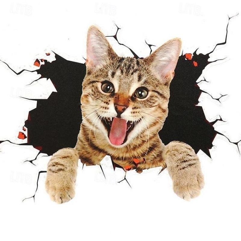 Jual stiker gambar kucing lucu size 15x20 cm print cut | Shopee Indonesia
