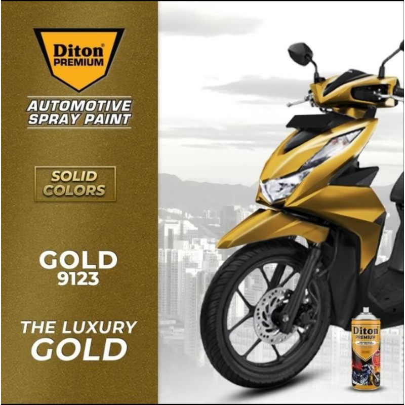 Jual cat semprot DITON PREMIUM gold 9123 400cc | Shopee Indonesia