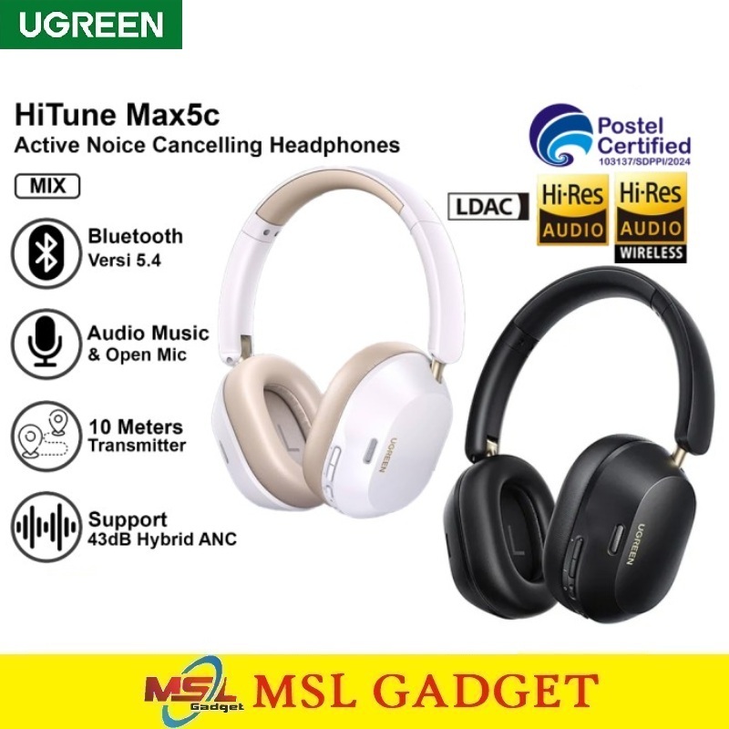 Jual UGREEN HiTune Max 5c Wireless Headphone Bluetooth 5.4 ANC Noise Cancelling Hi-Res LDAC ...