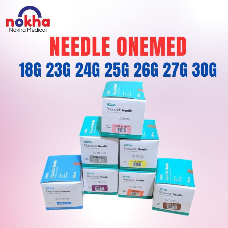Jual Nokha Medical | Needle OneMed 18g 23g 24g 25g 26g 27g 30g | Shopee Indonesia