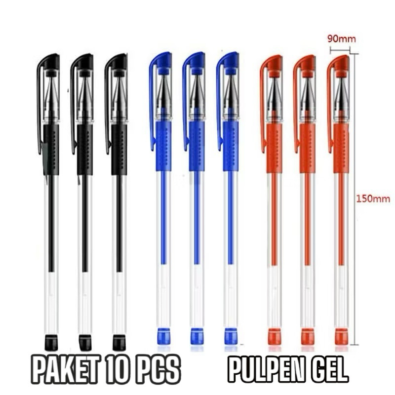 Jual Paket 10PCS Pulpen Gel Ink Pen Bullet Tip 0.5mm Bolpen Alat Tulis ...