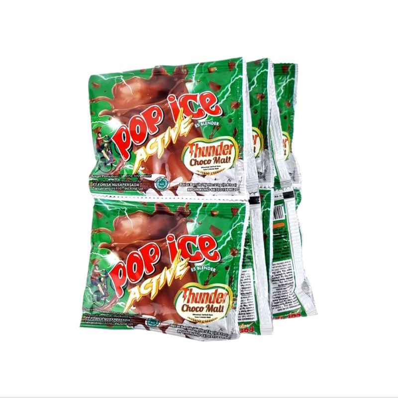 Jual Pop Ice Milk Shake Powder - Rasa Choco Malt (1 renceng/10 sachet ...