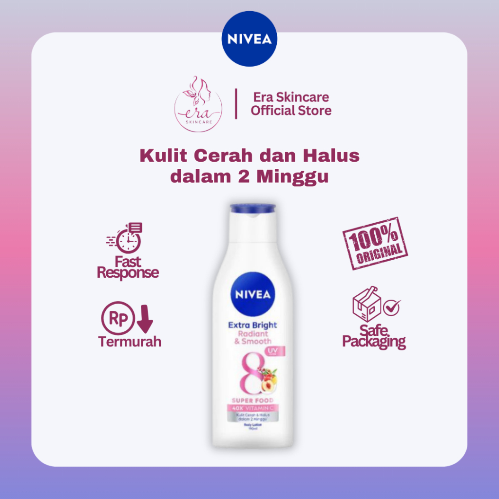 Jual NIVEA - Extra Bright Radiant & Smooth, UV Filter - Body Lotion ...