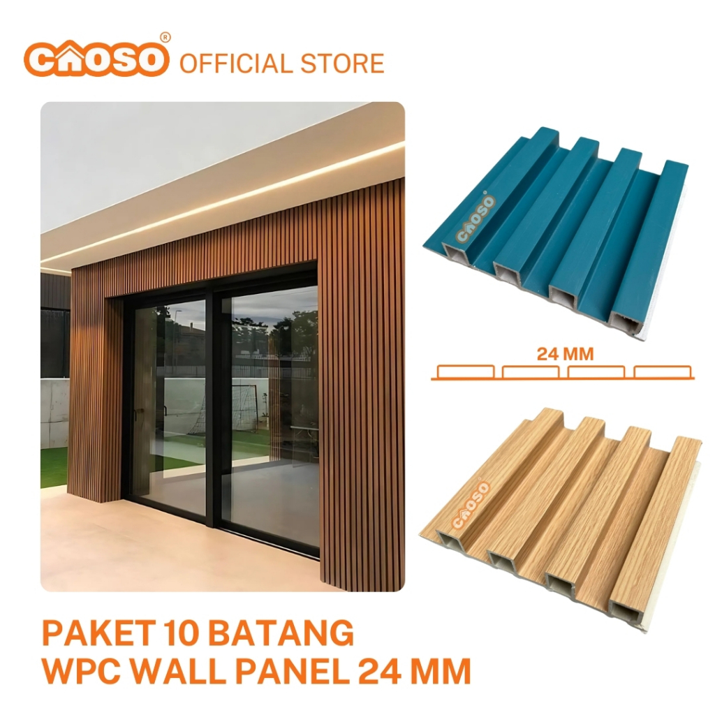 Jual (Paket 10 Batang ) WPC Wall Panel Dekorasi Dinding Kayu | Wall Panel Wood panel 3D 24mm ...