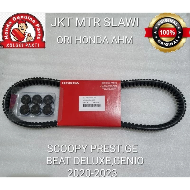 Jual 23100-K0J-BA0 vanbelt set genio beat eco led beat street led scoopy esp 2020-2024 ori honda ...