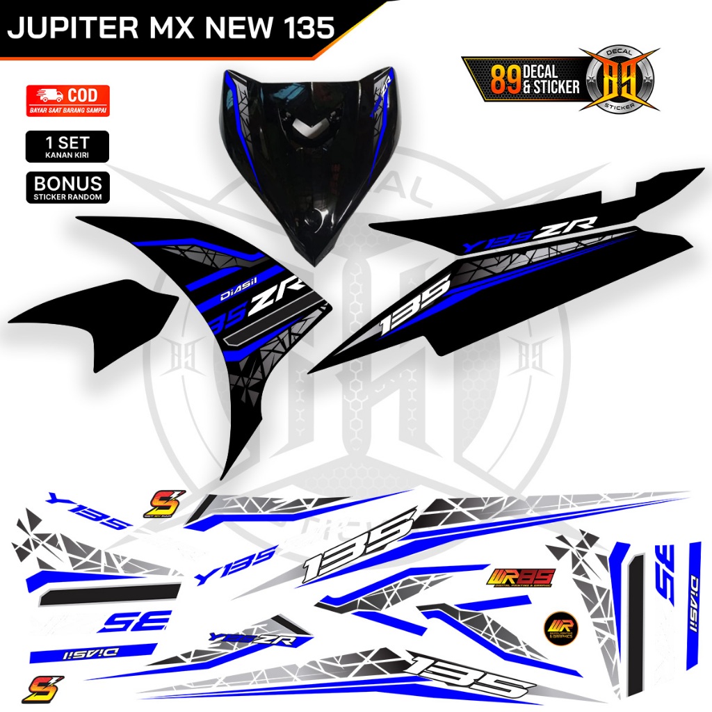 Jual Striping Sticker Jupiter MX New 135 Lis Garis Polet Bahan Bening ...