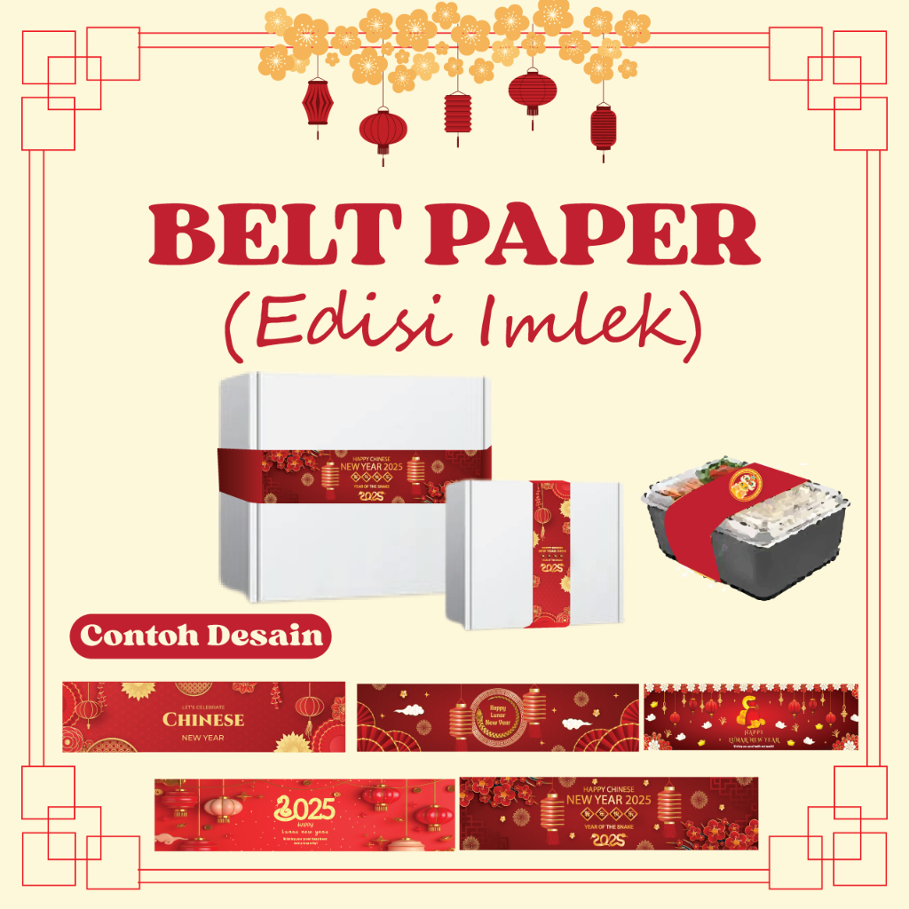 Jual Paper Belt Imlek Kertas Custom Hamper / Label Segel Bahan Art ...