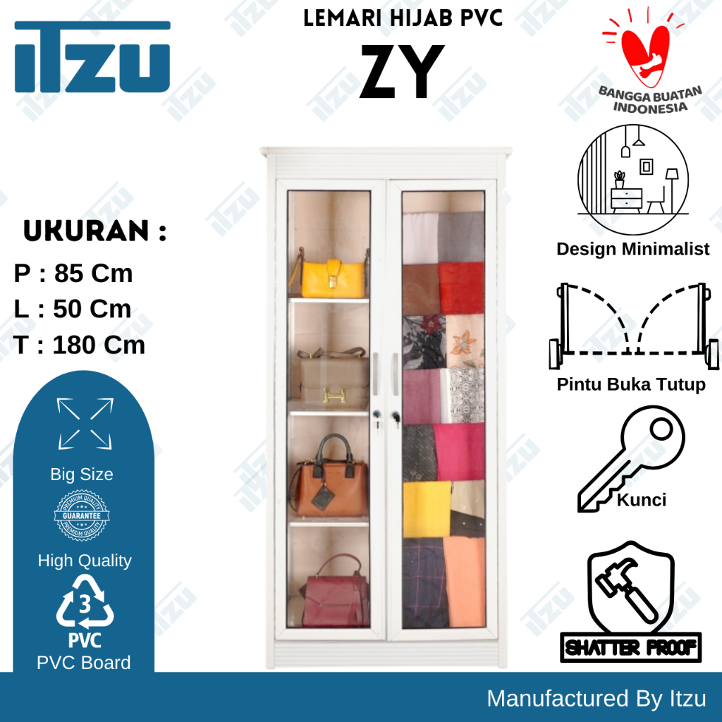 Jual Lemari Tas / Lemari Kerudung PVC 2 Pintu | Shopee Indonesia