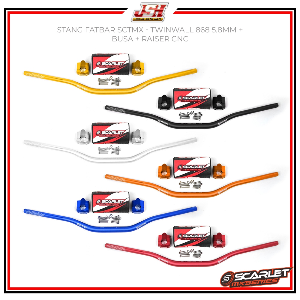 Jual Stang Fatbar Scarlet 868/28 - 5.8 mm + Foam + Raiser CNC Trail CRF ...