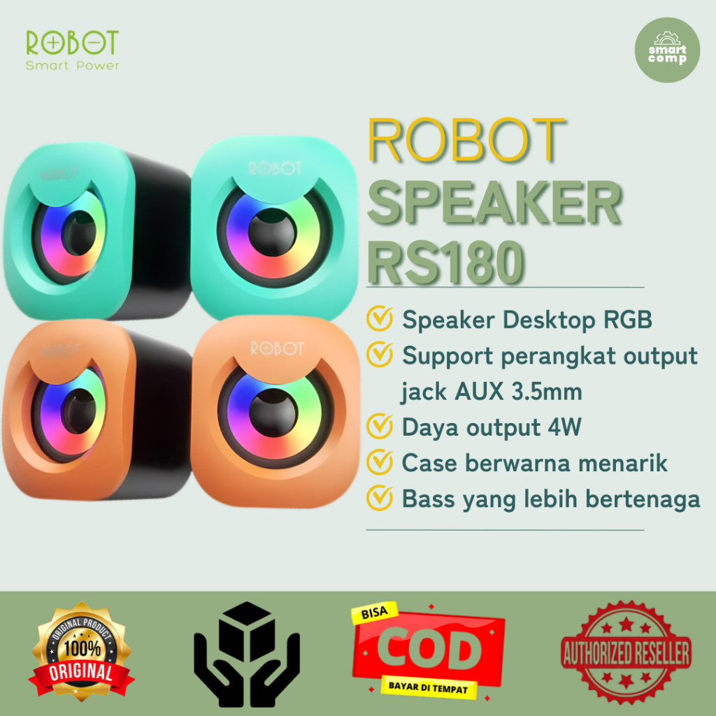 Jual ROBOT RS180 SPEAKER MULTIMEDIA USB RGB UNTUK PC COMPUTER 4W ...