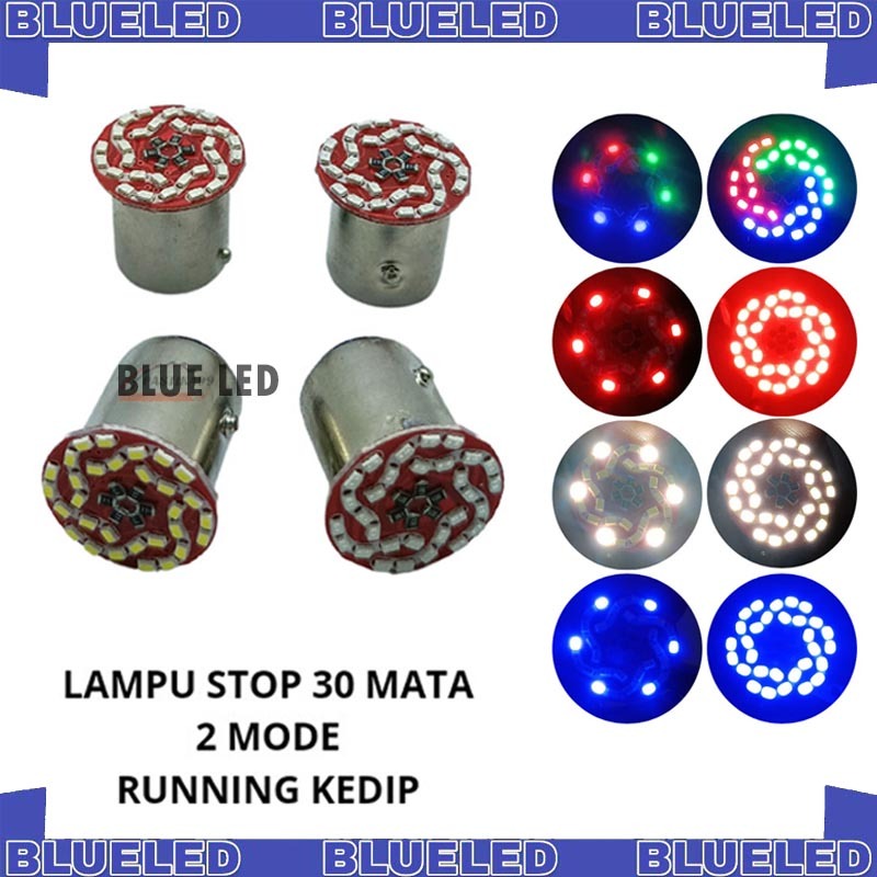 Jual Lampu Stop Rem LED Running socket bulat kaki 2 rem kedip senja ...