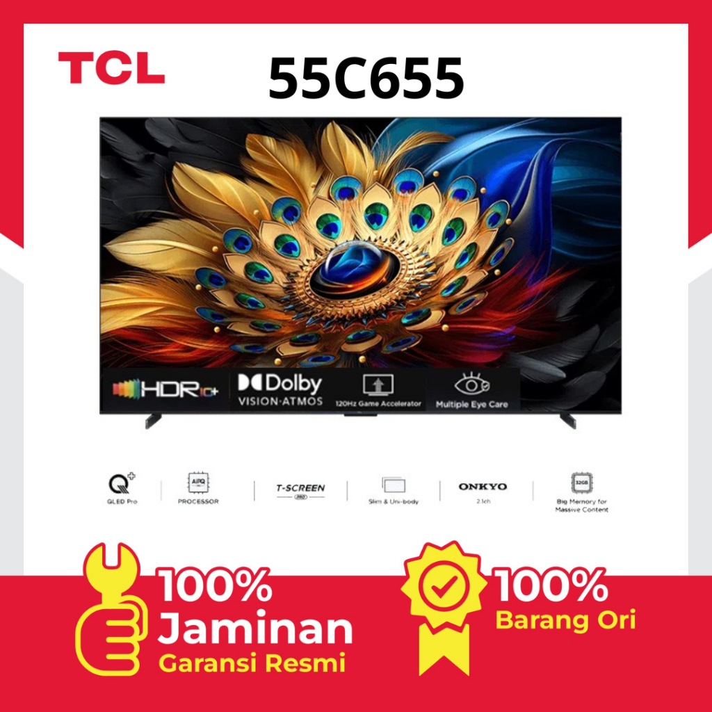Jual TCL TV 55 Inch QLED PRO 4K UHD Smart Google TV w/ ONKYO 2.1CH ...