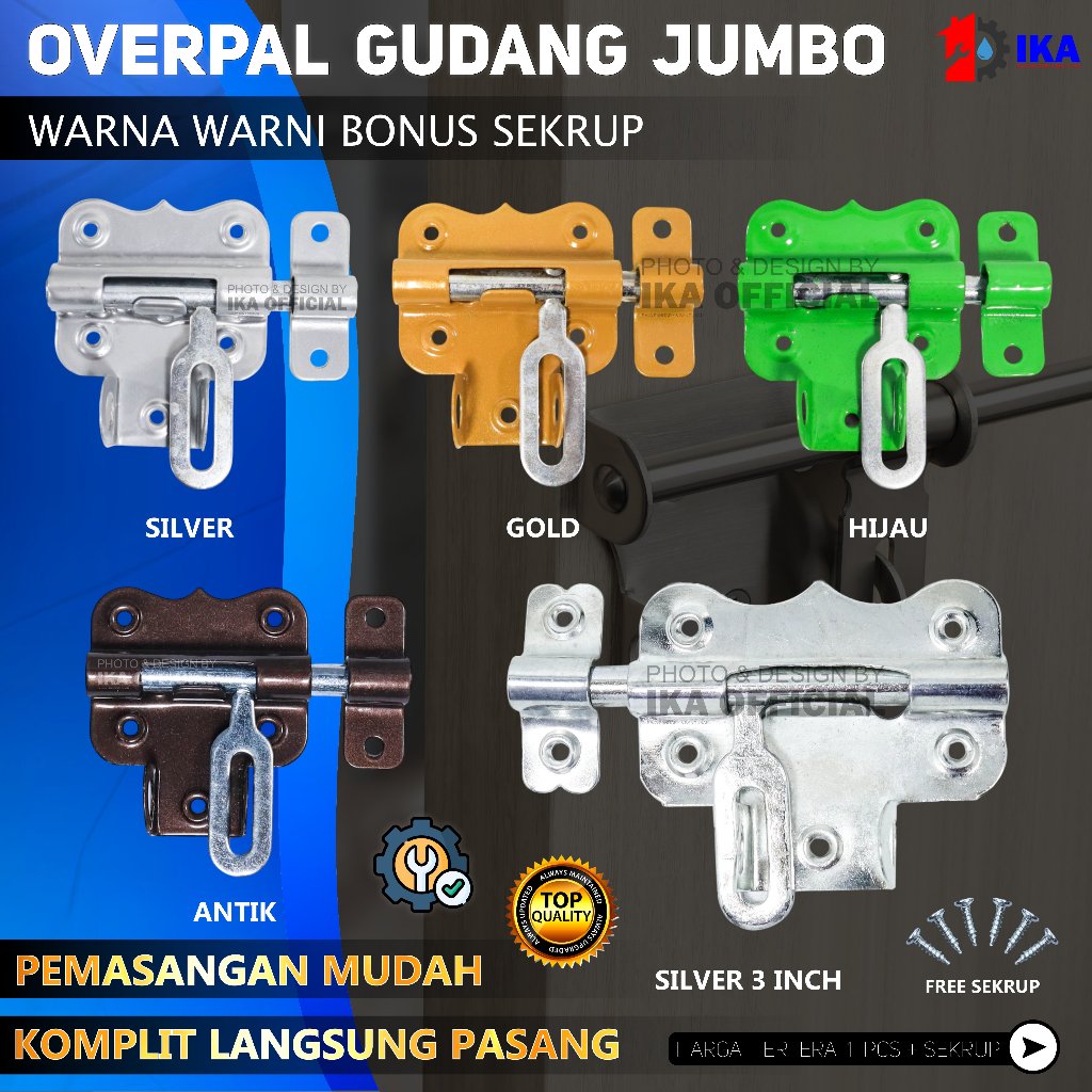 Jual Grendel Overval Murah / GTK Hona / Slot Gembok Warna Hona Murah ...