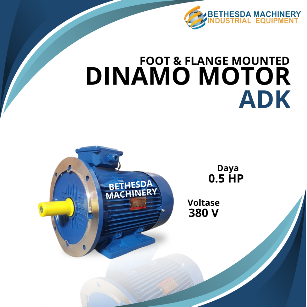 Jual Dinamo Motor ADK 0.5 HP Elektro Motor 370 Watt 3 Phase B35 Dinamo ...