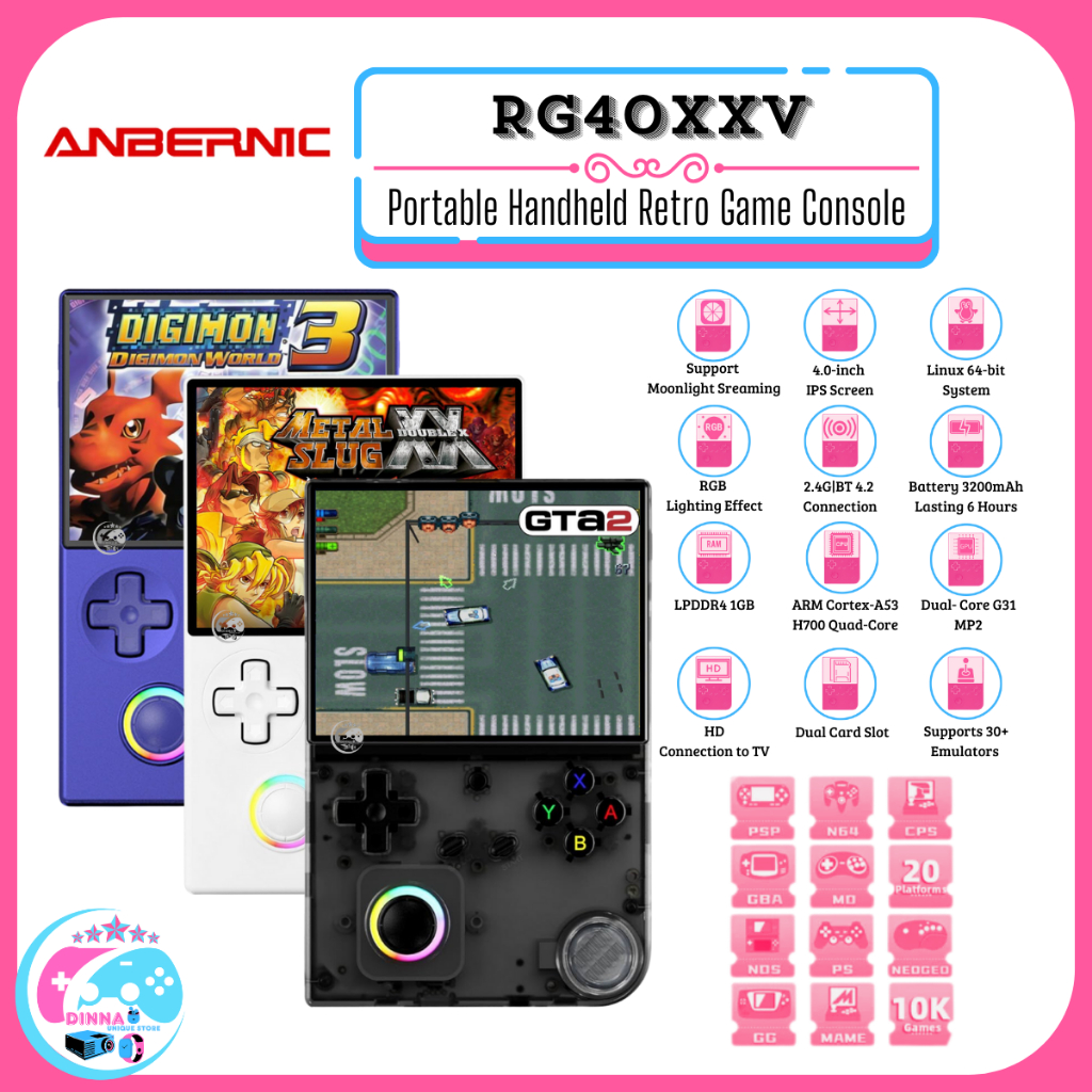 Jual ANBERNIC RG40XXV - Emulator Retro Game Console 4.0-inch IPS Screen ...