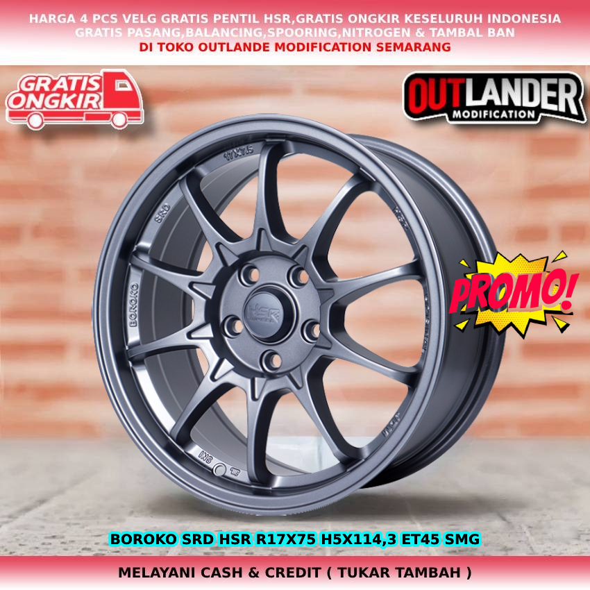 Jual Velg mobil ring 17 new livina xpander stargazer creta hrv xover hsr boroko srd r17 pcd ...