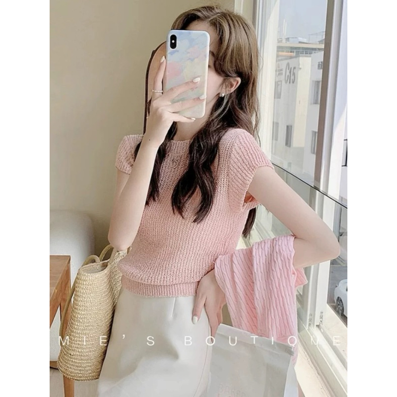 Jual PROSPERBLING_KAOS RAJUT WANITA GAYA KOREA AERA SHIRT | Shopee ...