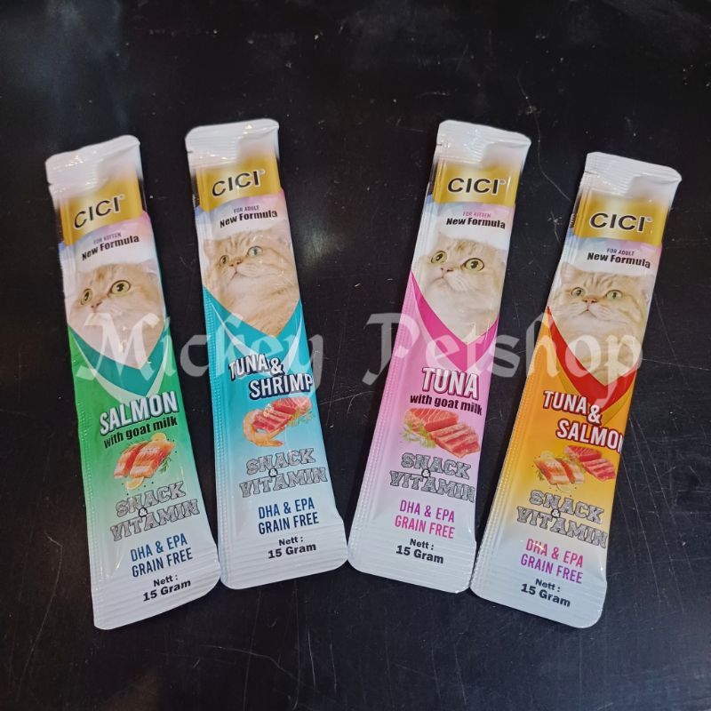 Jual Snack Kucing Cici Creamy Cat 1pc x 15gr New Formula Grain Free For Kitten Adult Cat Treats ...