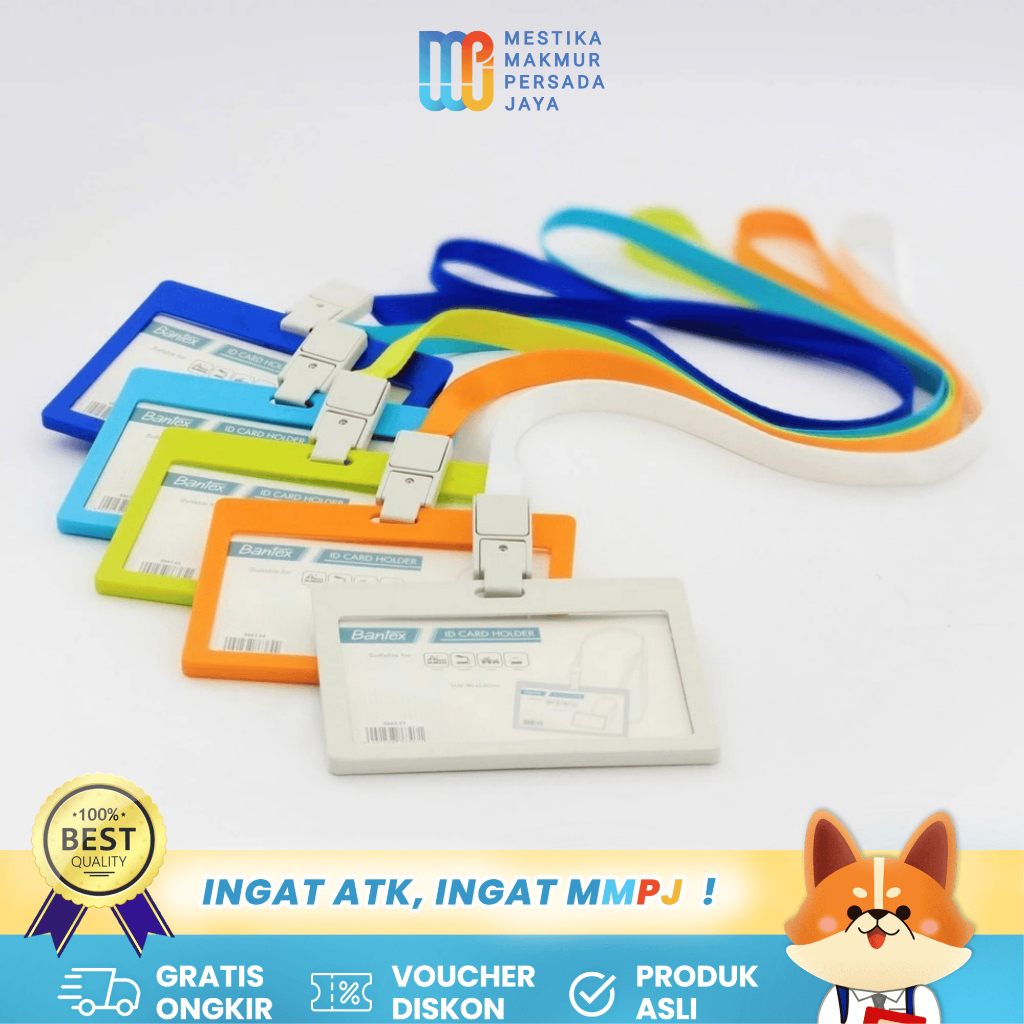 Jual Bantex ID Card + Tali Lanyard / Name Tag Card Tempat Kartu Nama ...