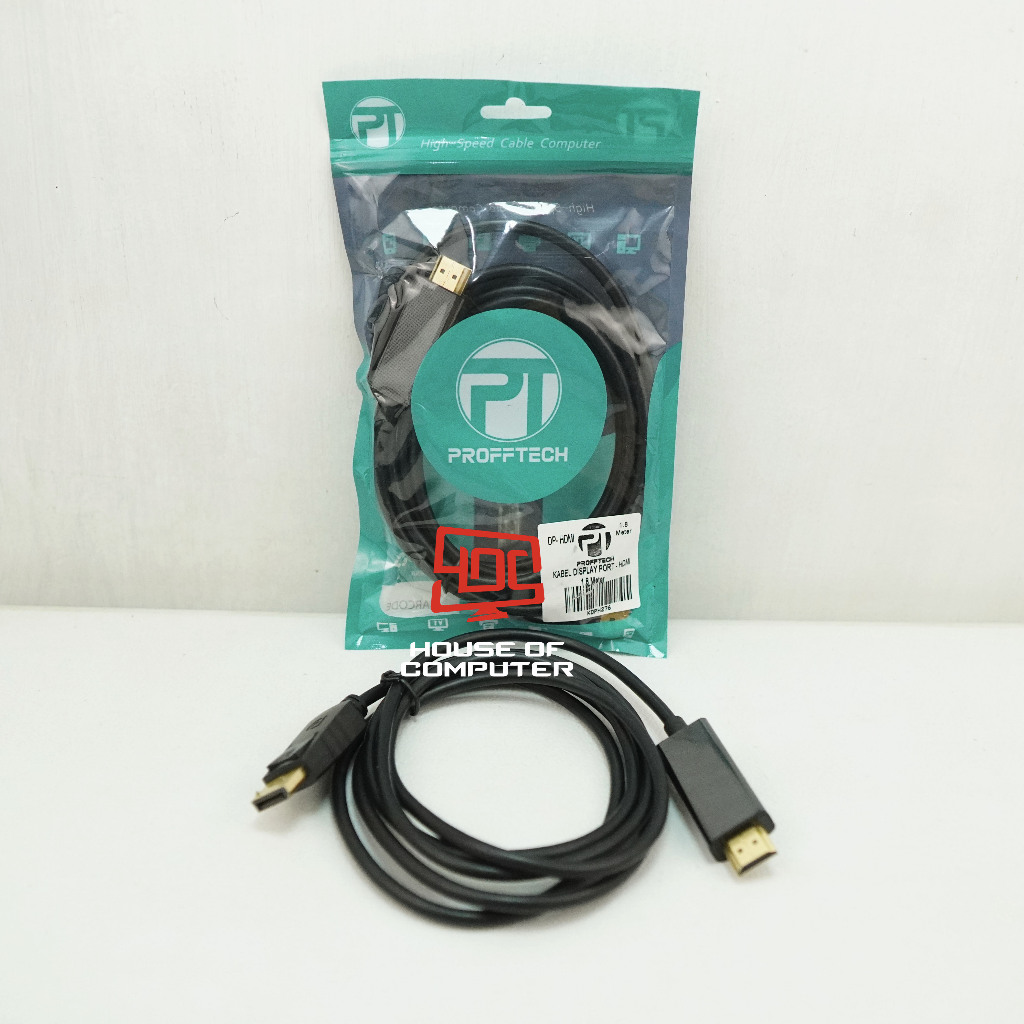 Jual KABEL DISPLAY PORT TO HDMI PROFFTECH 1.8 METER | Shopee Indonesia