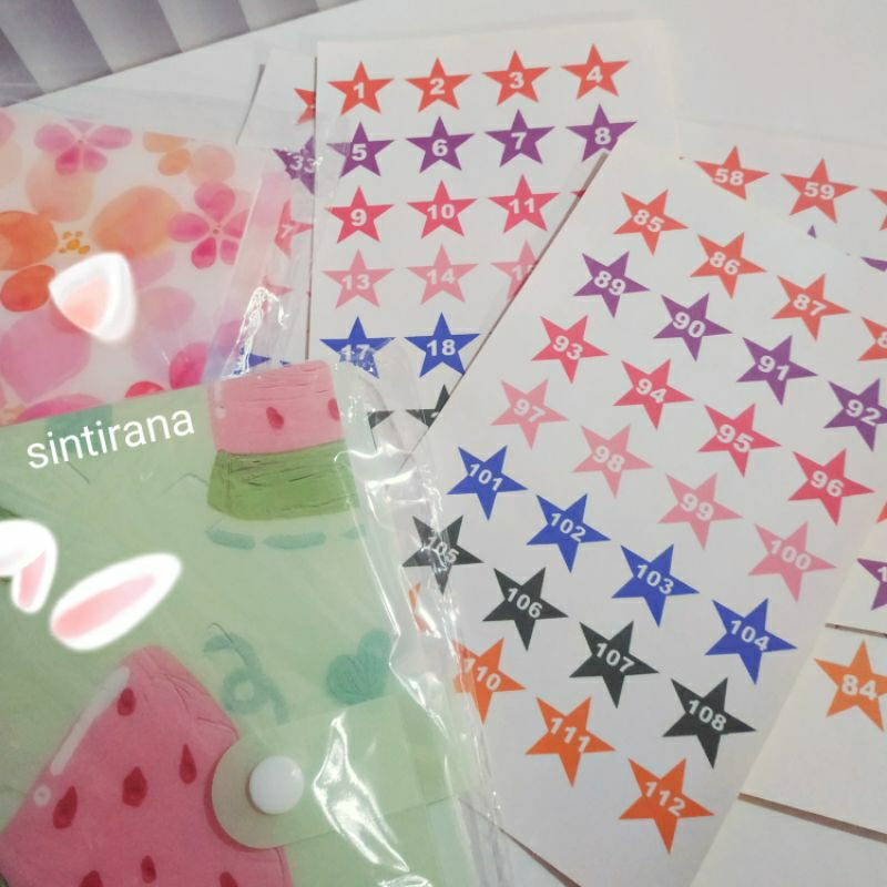 Jual Stiker Angka 1-120 Tempelan Stiker Celengan Target Tabungan Dompet ...