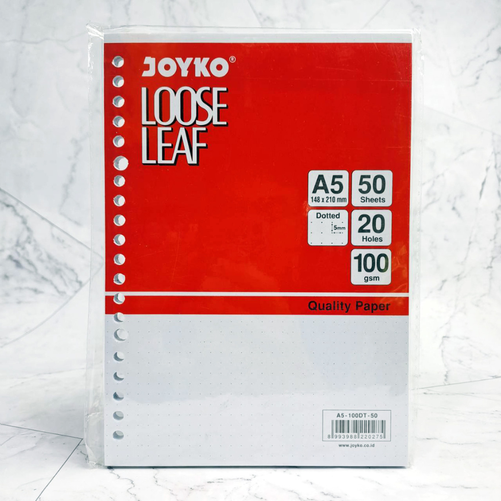 Jual Kertas Binder Joyko Loose Leaf A5 Dotted 50 Sheets 20 holes 100gsm A5-100DT-50 | Shopee ...