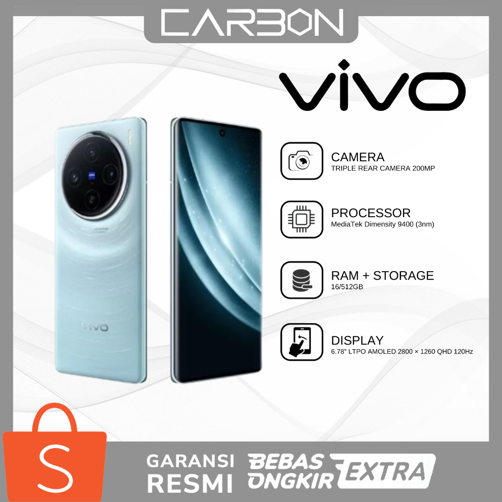 Jual VIVO X200 (12/256) - ZEISS Telephoto Camera, 5800 mAh BlueVolt Battery, Dimensity 9400 ...