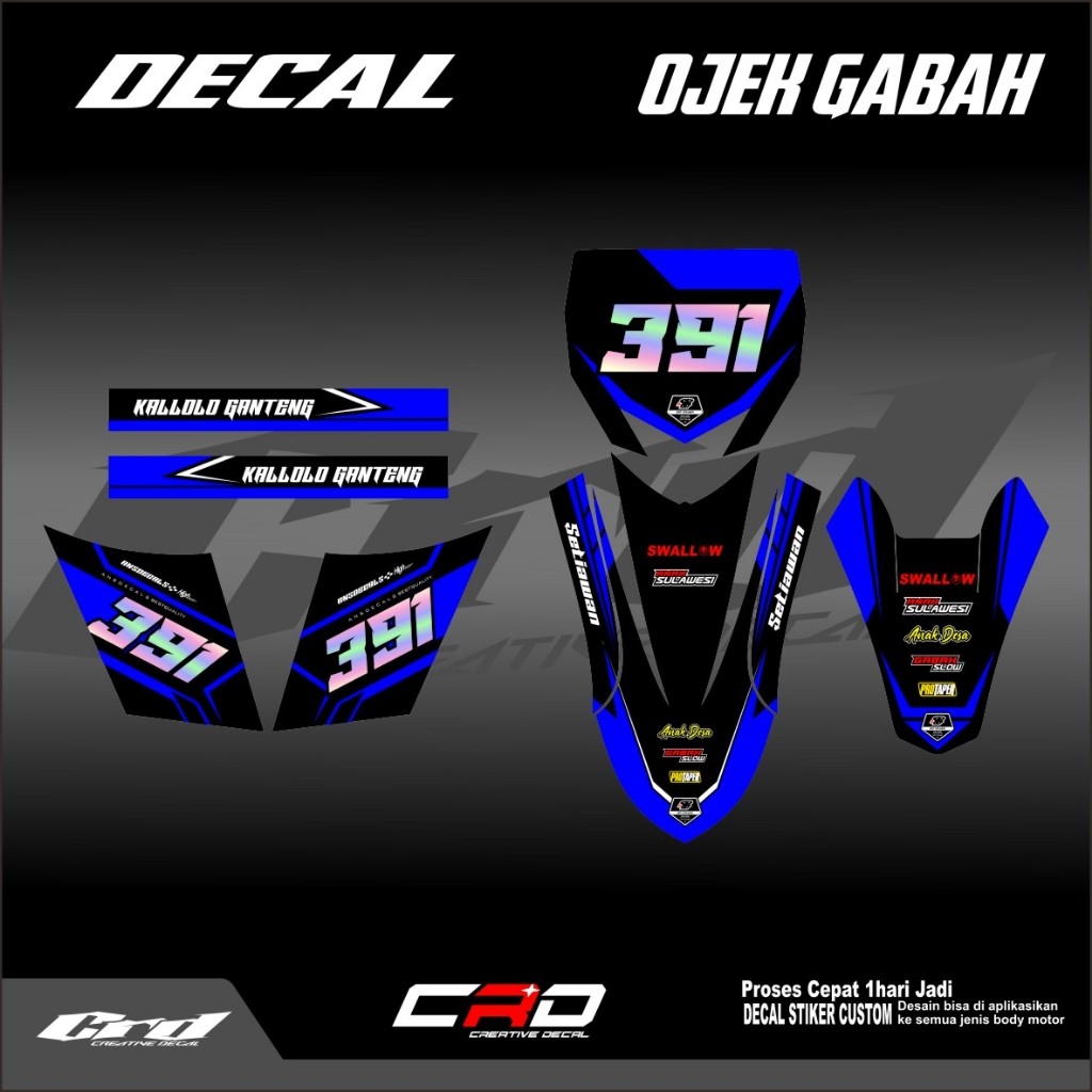 Jual decal ojek gabah stiker gabah stiker yz decal motor angkut gabah ...