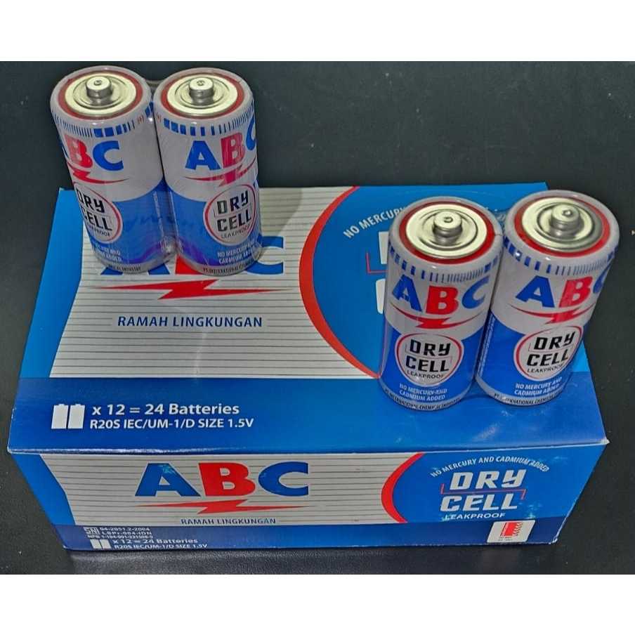 Jual ABC Carbonzinc R20 biru isi 2 Pcs /jumbo/baterai/battery | Shopee ...