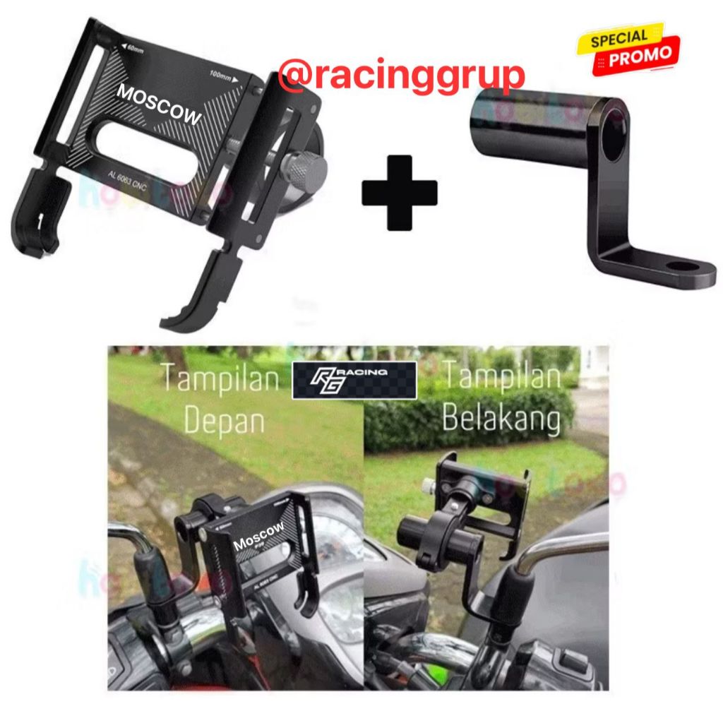 Jual Master619 Original Holder HP Motor Full Besi Alumunium Alloy Breket Tempat Handphone ...