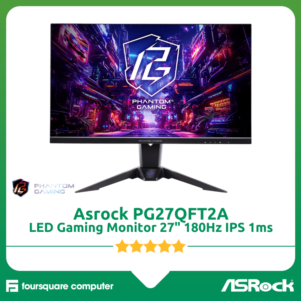 Jual Asrock Phantom Gaming PG27QFT2A LED Gaming Monitor 27 Inch Flat IPS 2K 180hz 1ms Speaker ...