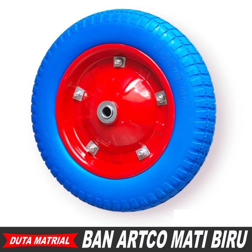 Jual Roda Gerobak Dorong Pasir Mati Artco 13 inch warna Biru heavy duty ...