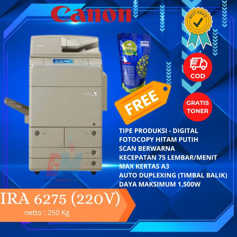 Jual MESIN FOTOCOPY CANON IRA 6275 ASLI EROPA (220V) | Shopee Indonesia