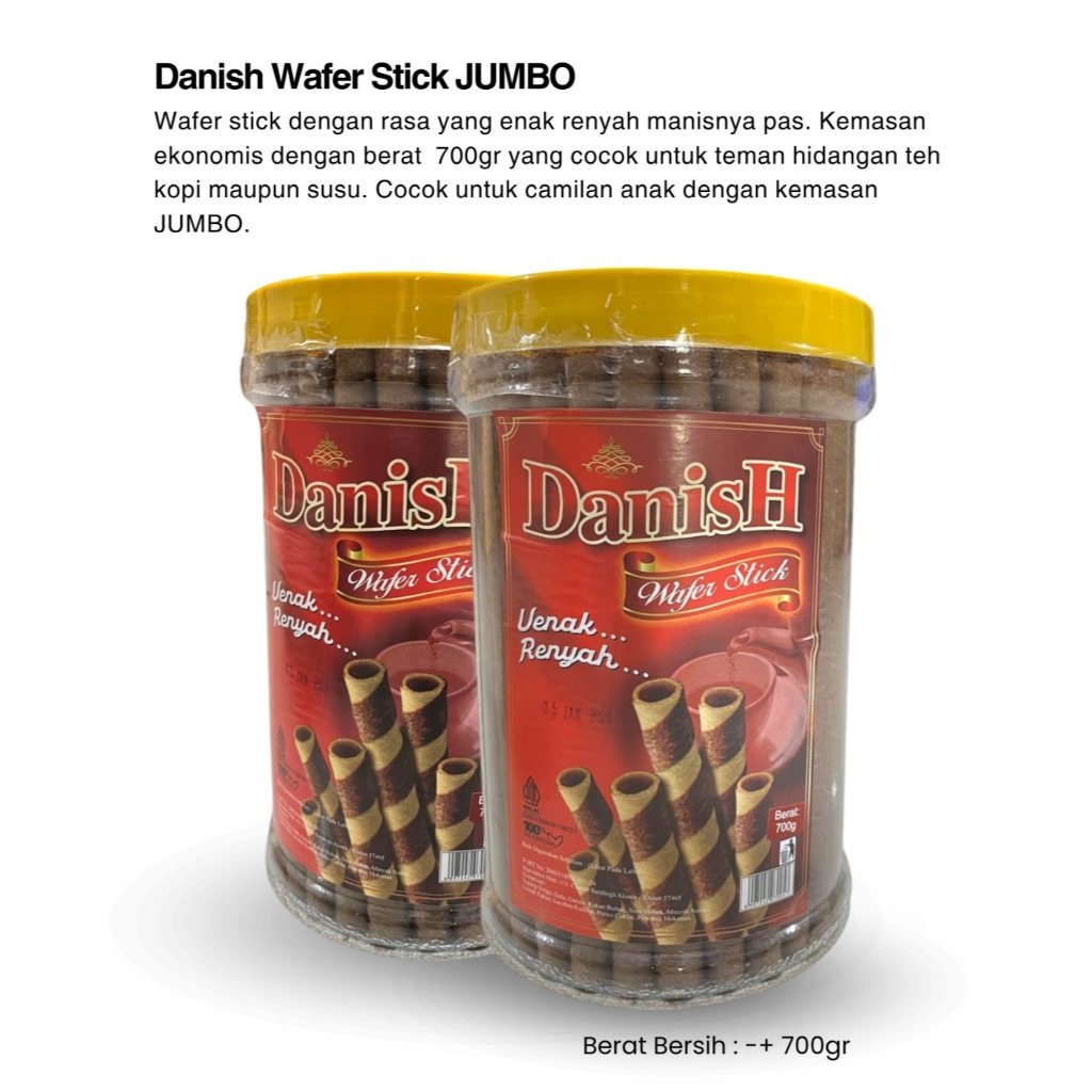 Jual [700gr] S125 | DANISH Wafer Stick Jumbo 700gr | Astor Coklat ...